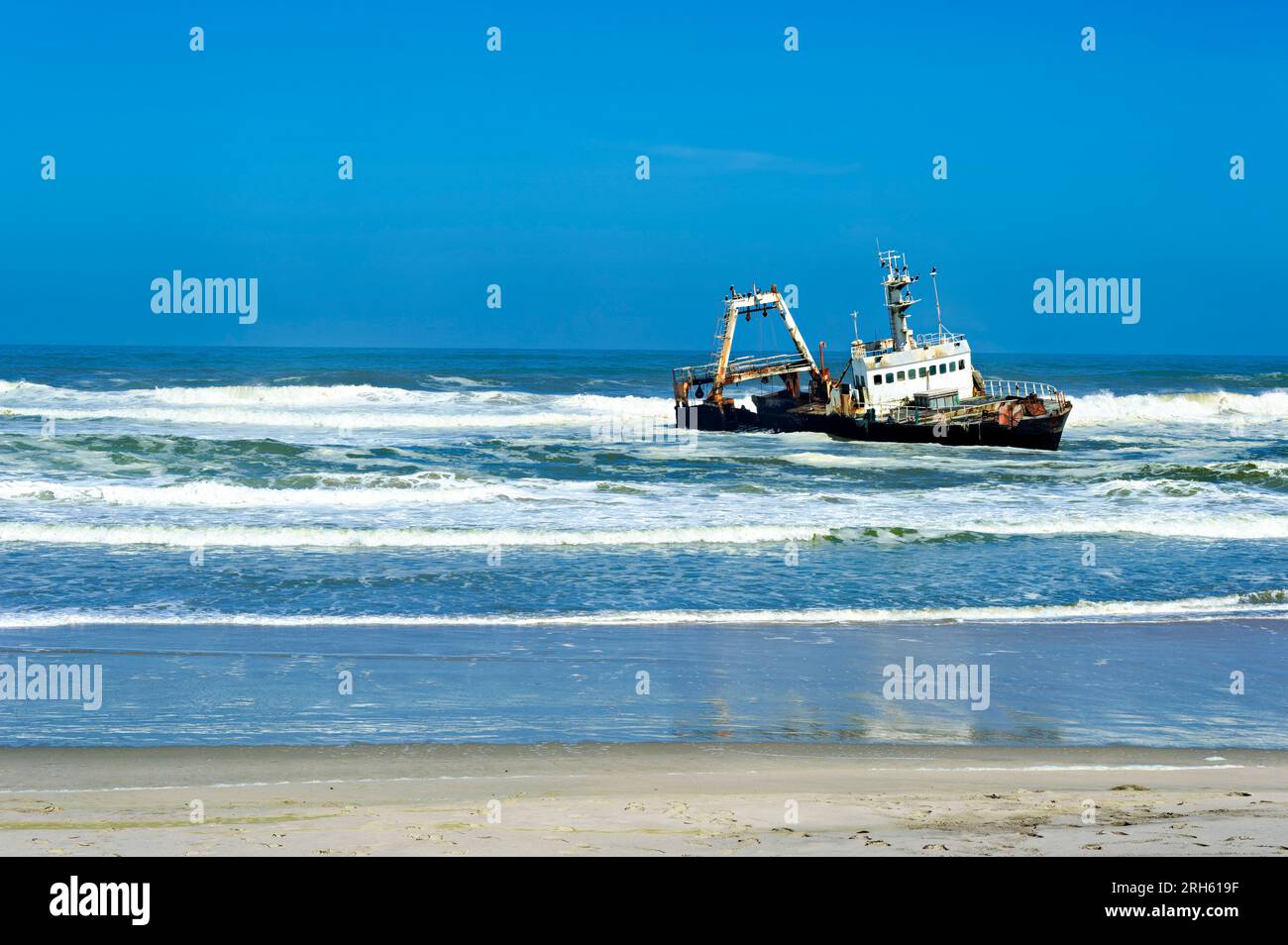 Namibia. Shipwreck on the Skeleton Coast of Atlantic Ocean Stock Photo ...