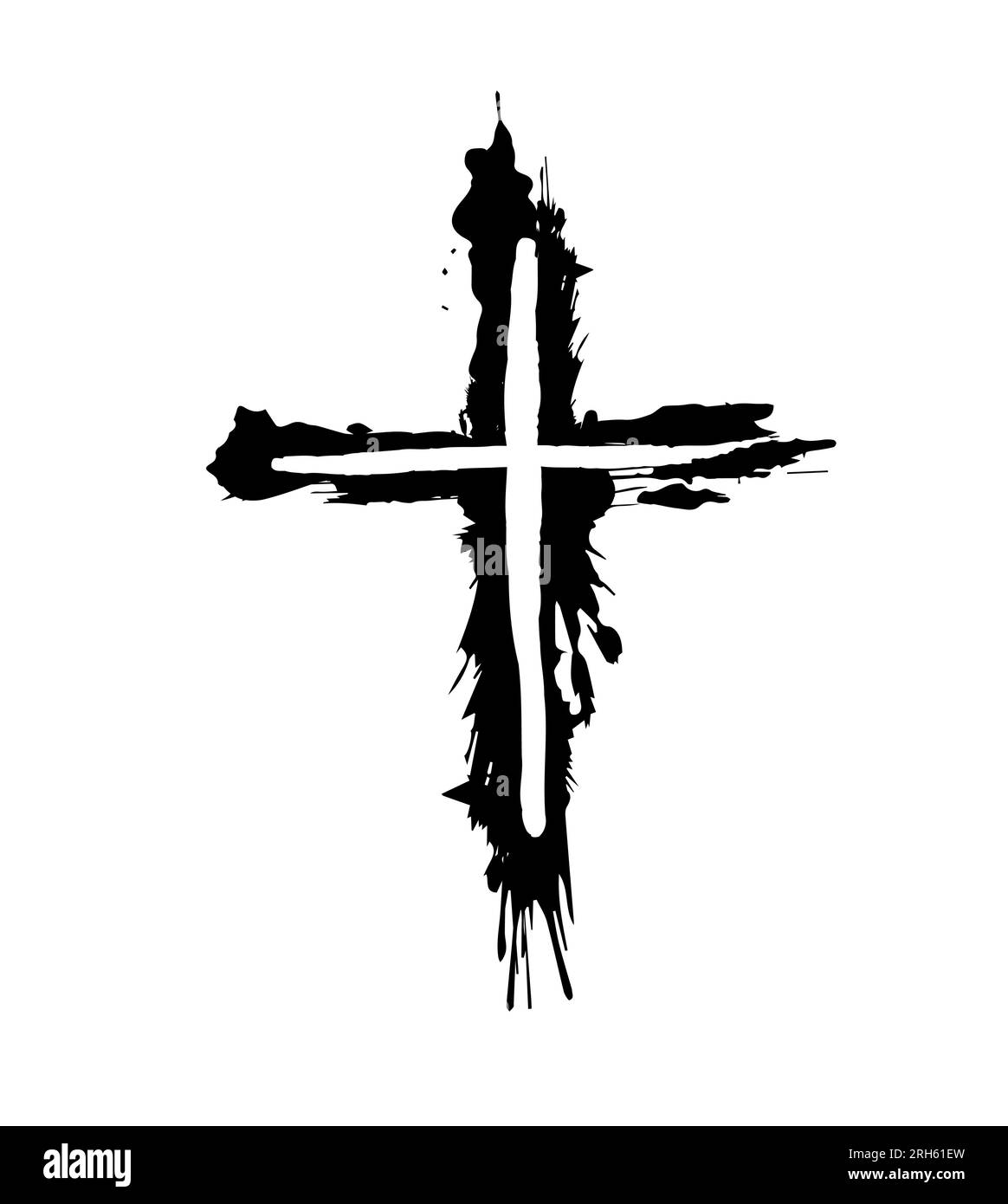Grunge Religion Cross . Black Paint . Vector illustration Stock Vector ...