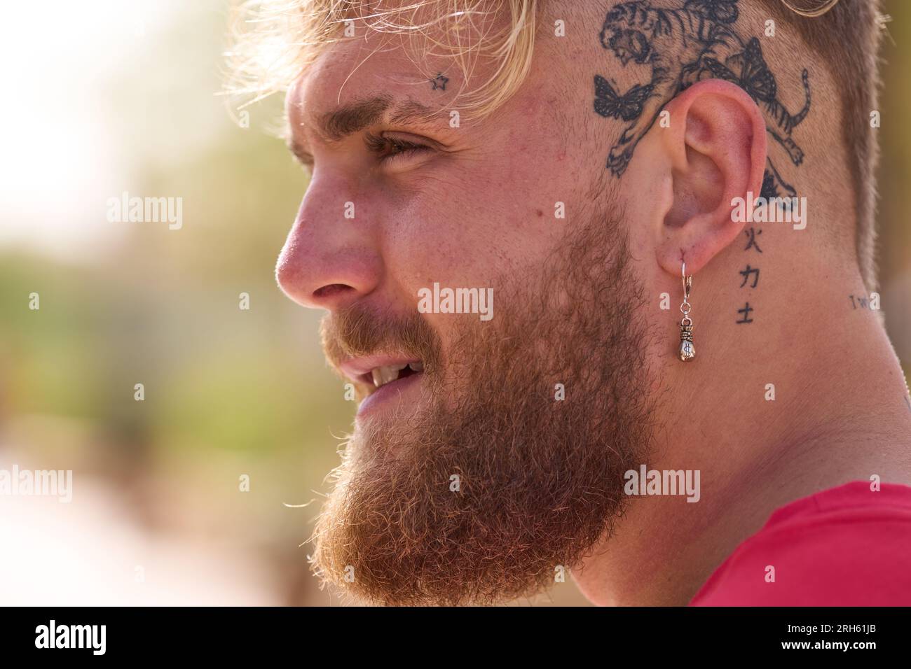 Celebrity YouTuber Jake Paul before his fight with Tommy Fury in Saudi ...