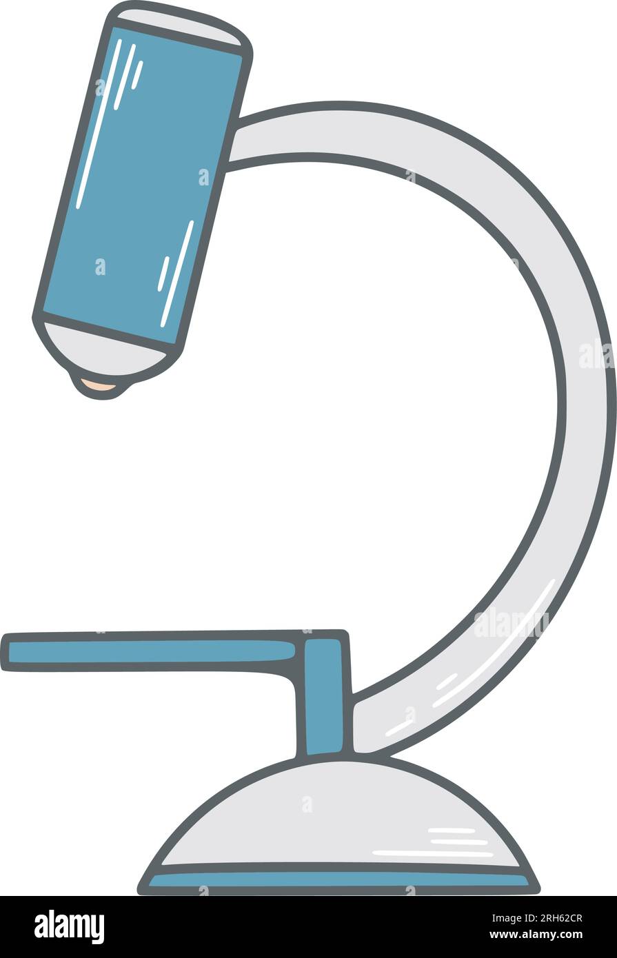 Hand drawn microscope vector illustration. Laboratory instrument for ...