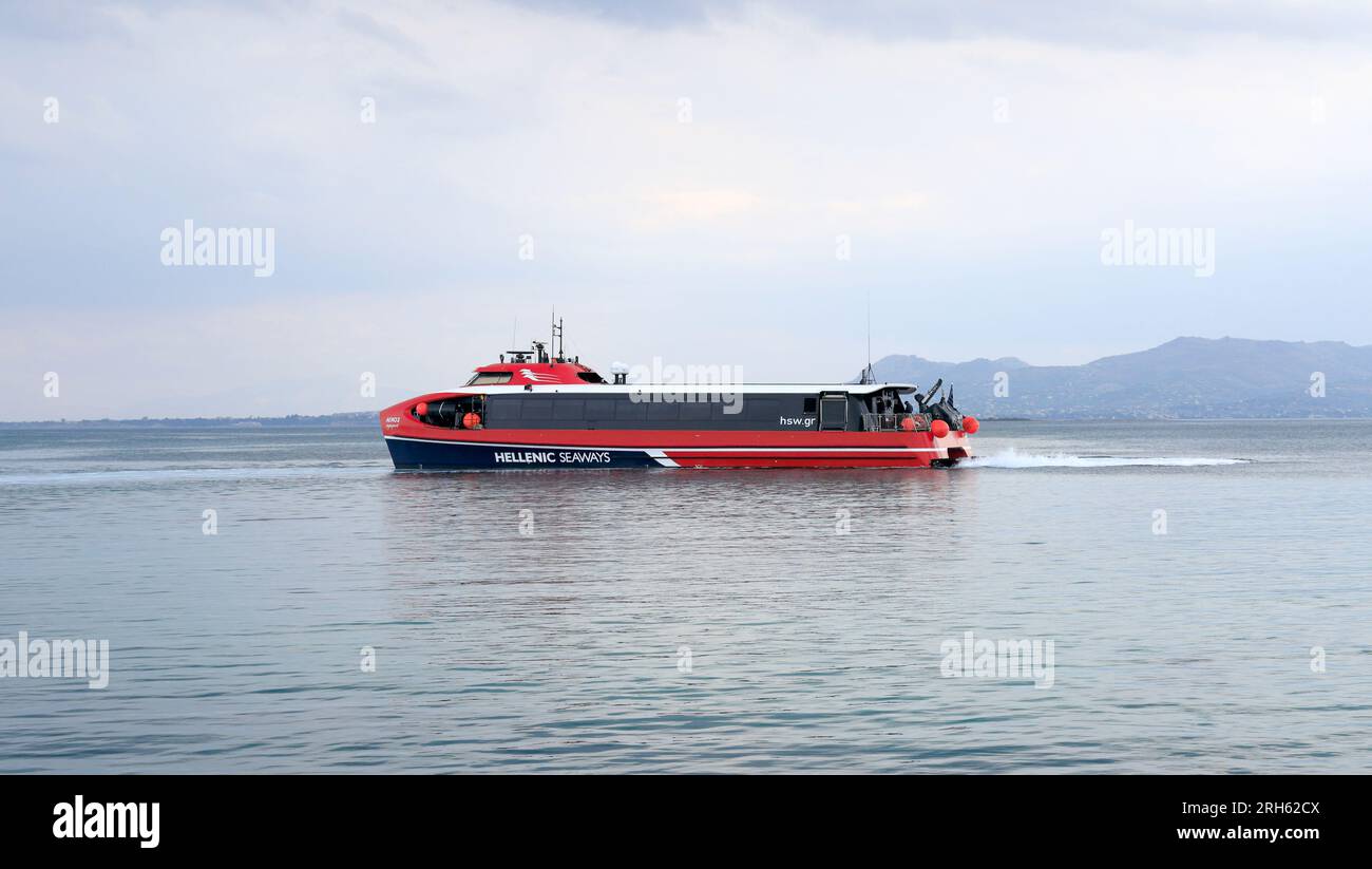 Hellenic Seaways Aero 2 fast ferry, Megaloxori, Agistri, Saronic ...
