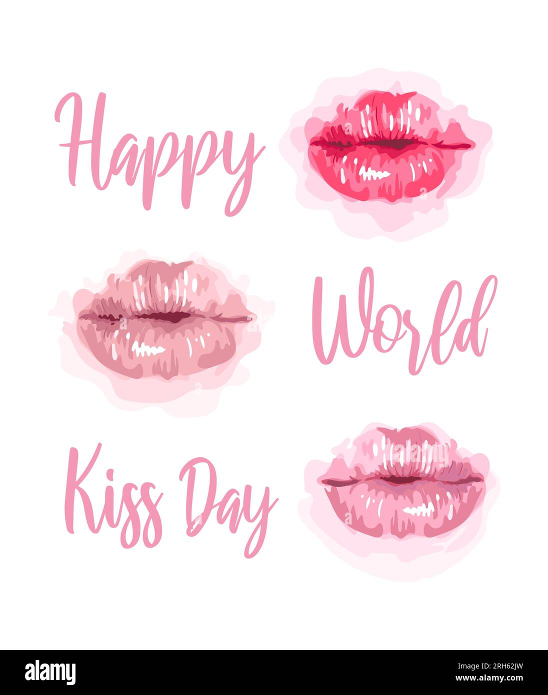 Illustration of a kiss Cut Out Stock Images & Pictures - Alamy