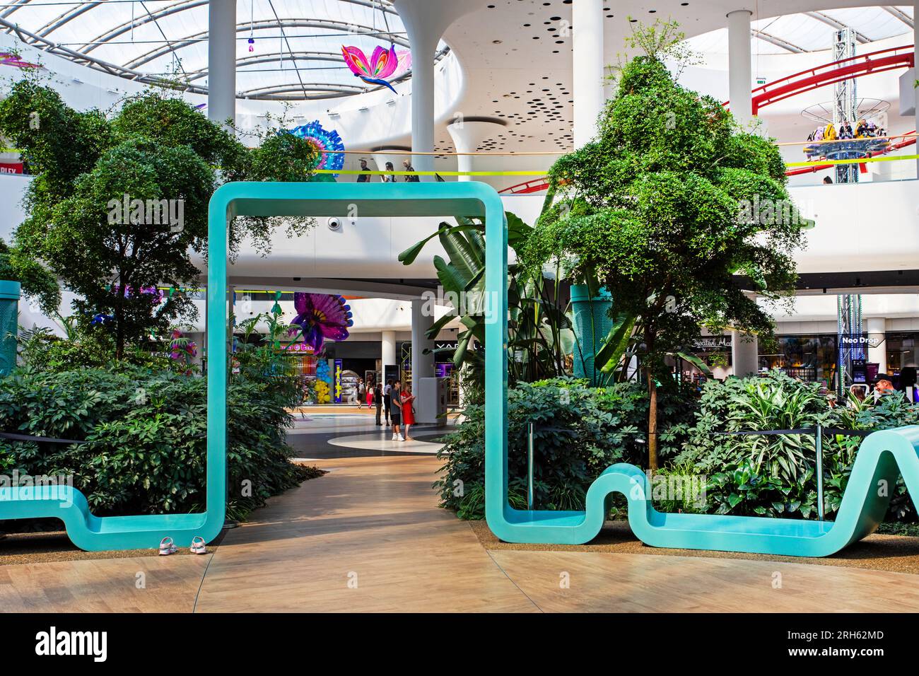 beautiful stylish interior with living plants in the mall Stock Photo ...