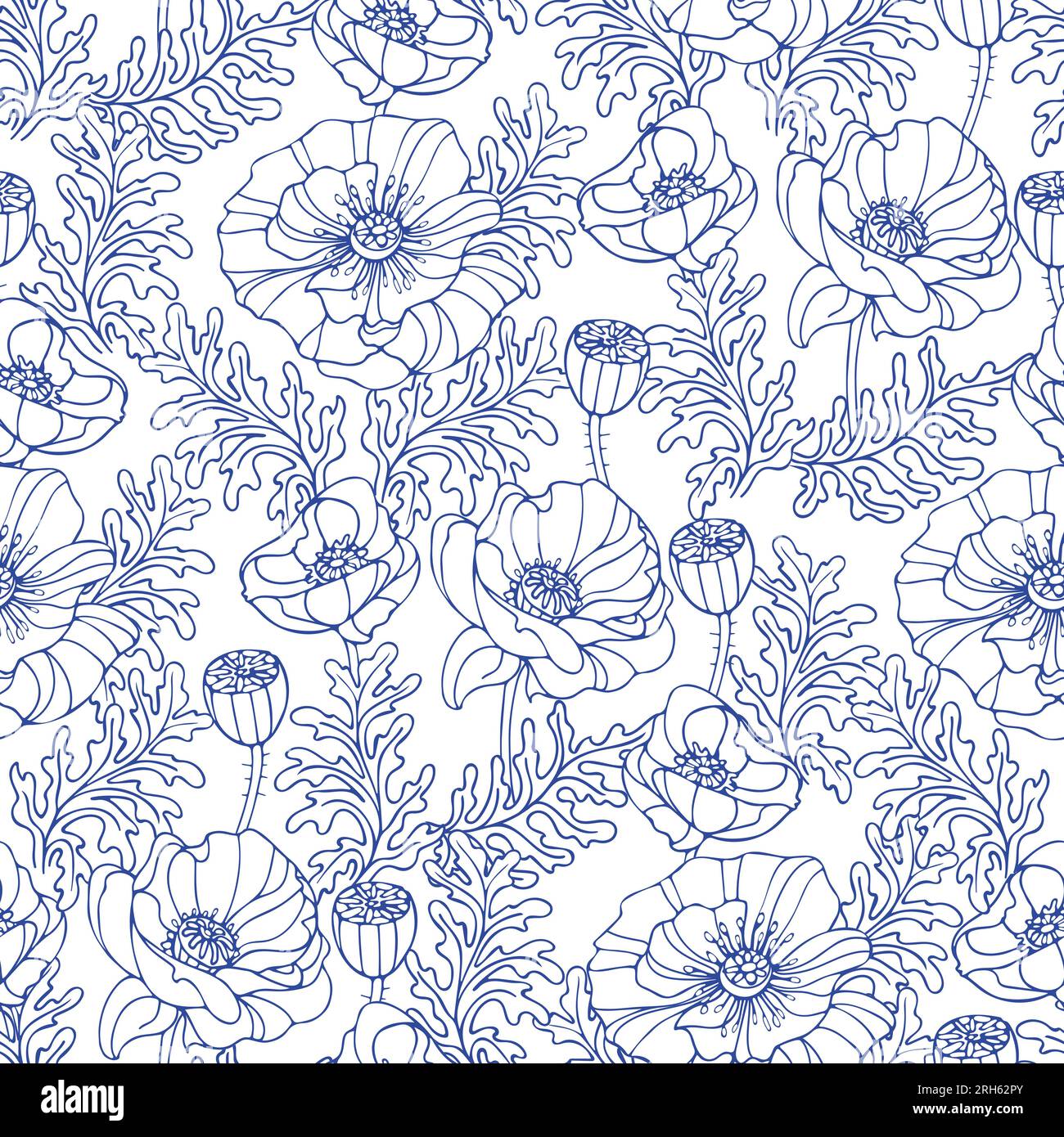 Poppies in poppy field Stock Vector Images - Alamy