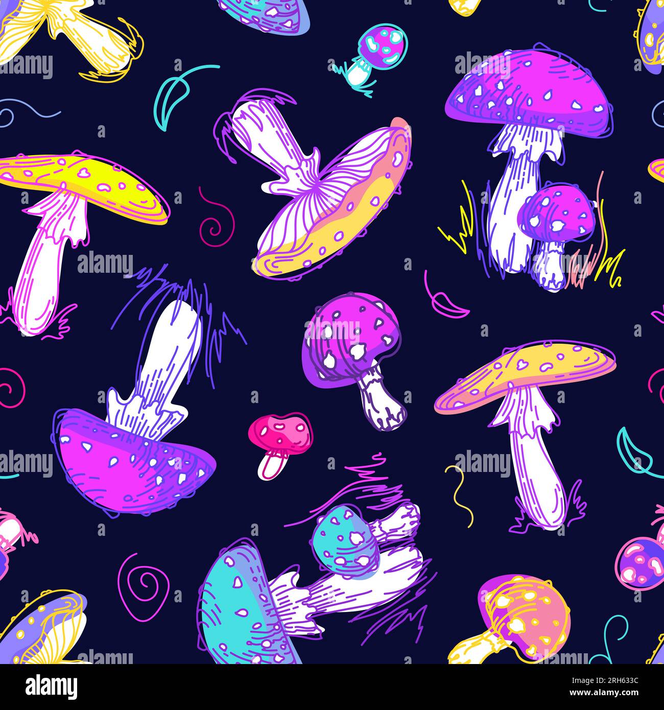 Trippy Mushrooms Sketches