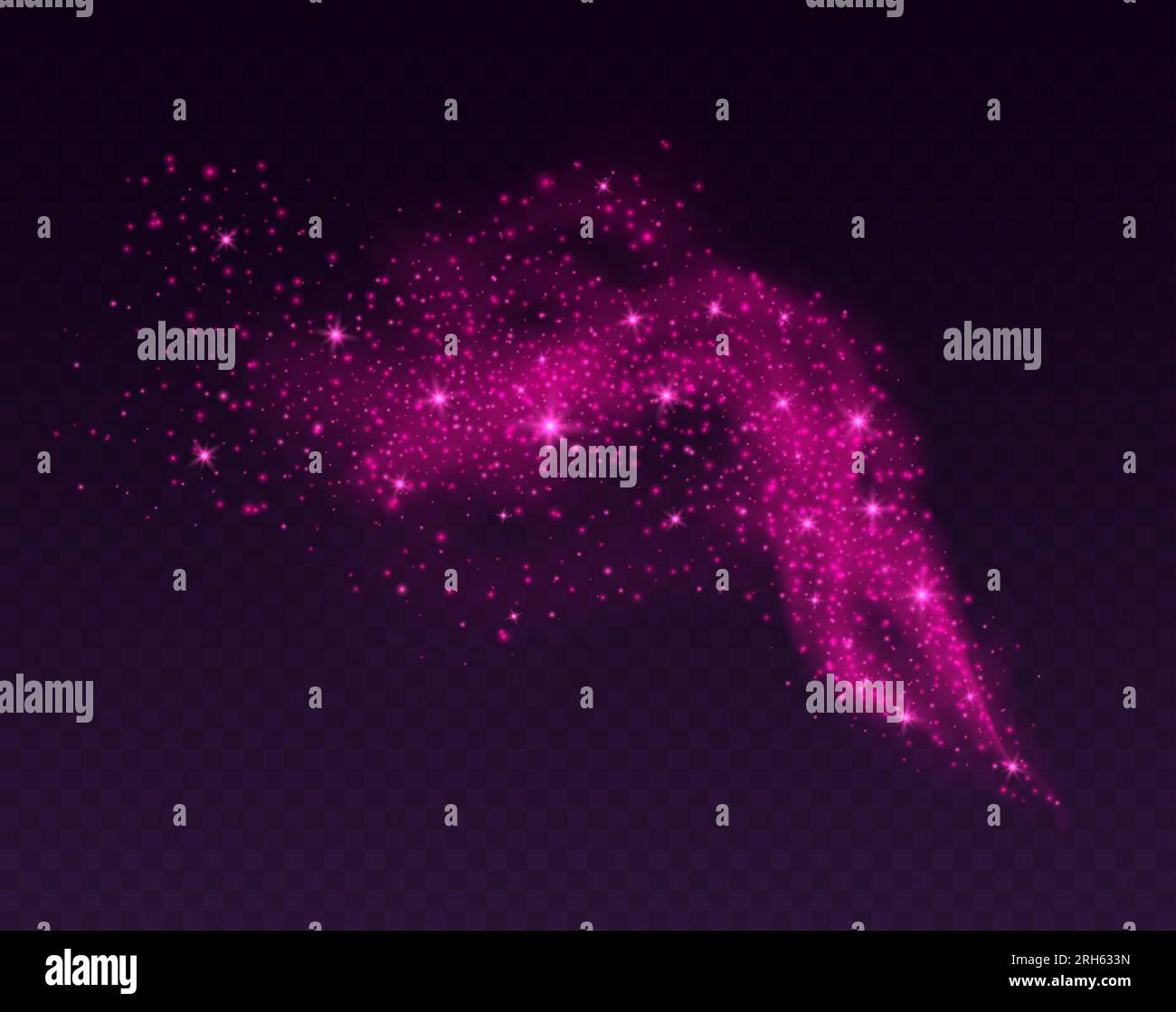 Pink dust cloud with sparkles isolated on dark background. Stardust sparkling background Stock ...