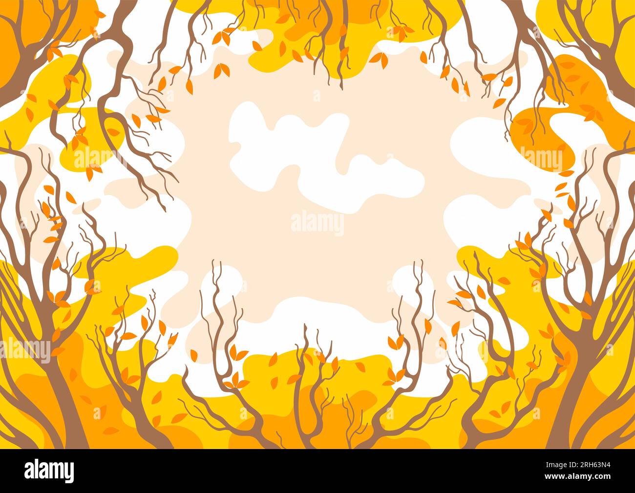 Hello, Autumn. Landscape background with place for text. Crowns of ...