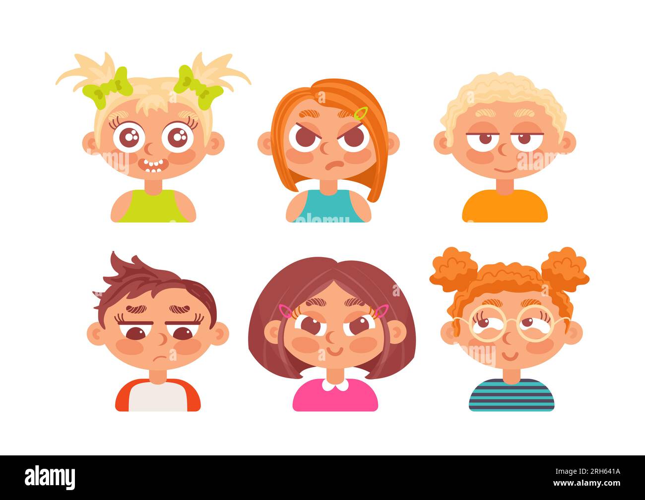 Set of childrens faces of different ethnicities. positive negative ...