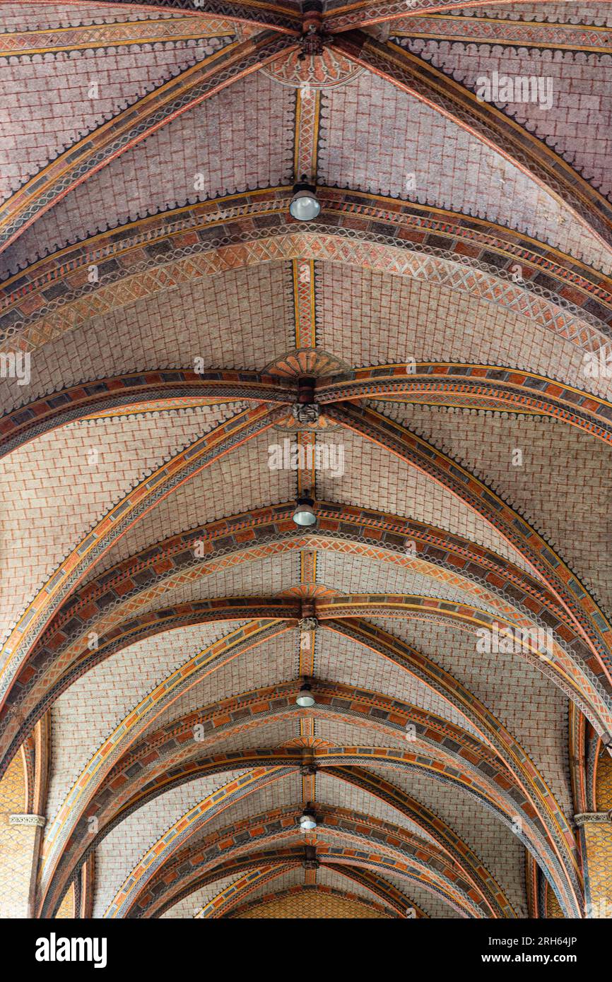 Ceiling textures and details in the abbey church of Moissac Stock Photo ...