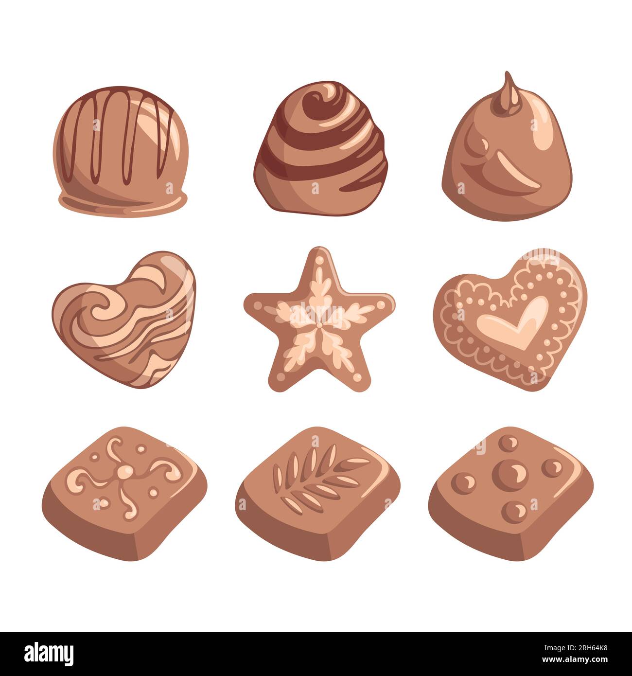 Chocolatiers collection chocolates Stock Vector Images - Alamy