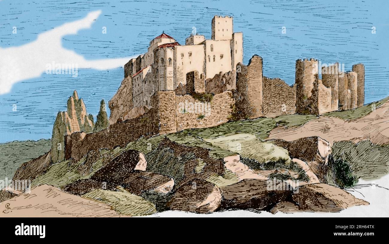 Spain, Aragon, Huesca province. Castle of Loarre. It was built during ...
