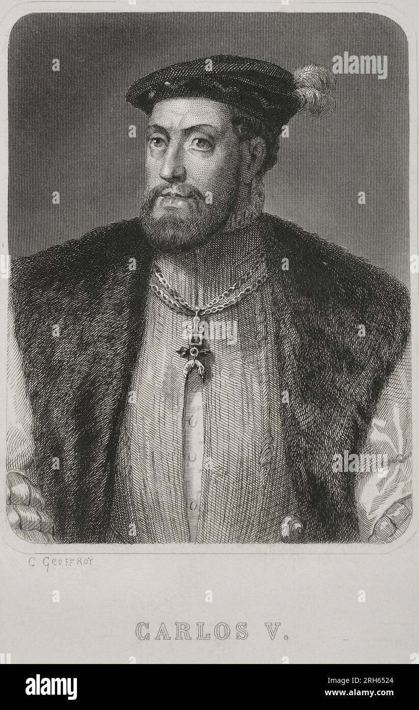 Charles V (1500-1558). Holy Roman Emperor and Archduke of Austria (1519 ...