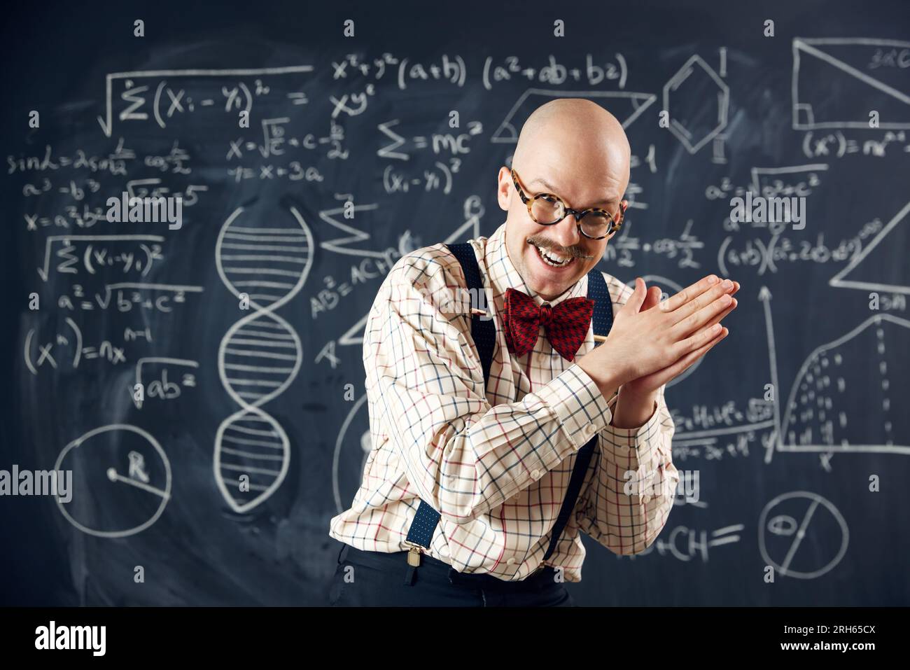 Excited and emotional scientist, teacher expressing feeling, finding ...