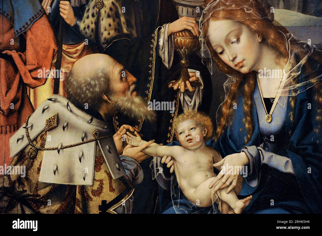 Jan van Dornicke. First half of the 16th century. Triptych of the Adoration. Detail. Lazaro ...