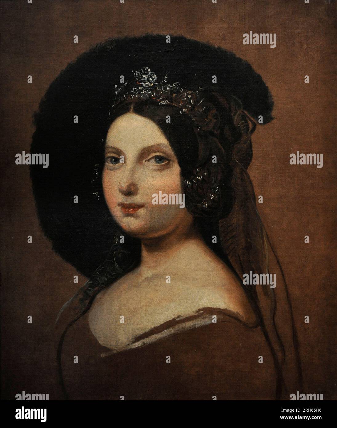 Isabel II (1830-1904). Queen of Spain. Portrait of Isabel II as a young ...