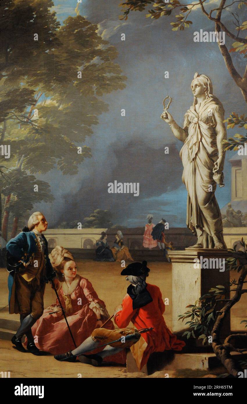 Jose del Castillo (1737-1793). Spanish painter. The Garden of El Retiro ...