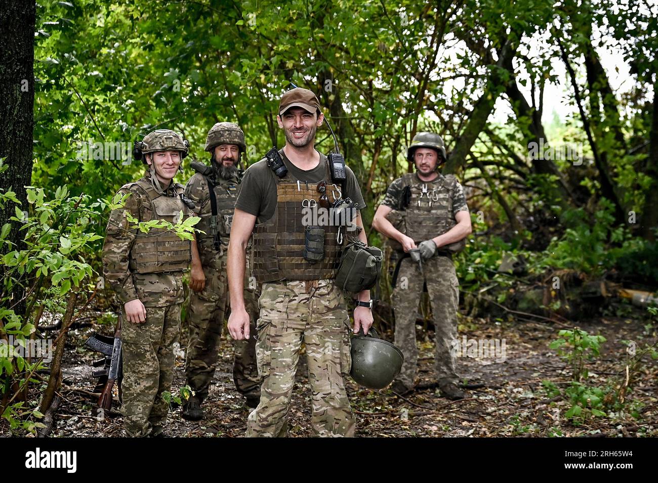UKRAINE - AUGUST 11, 2023 - Servicemen are pictured as the artillery ...