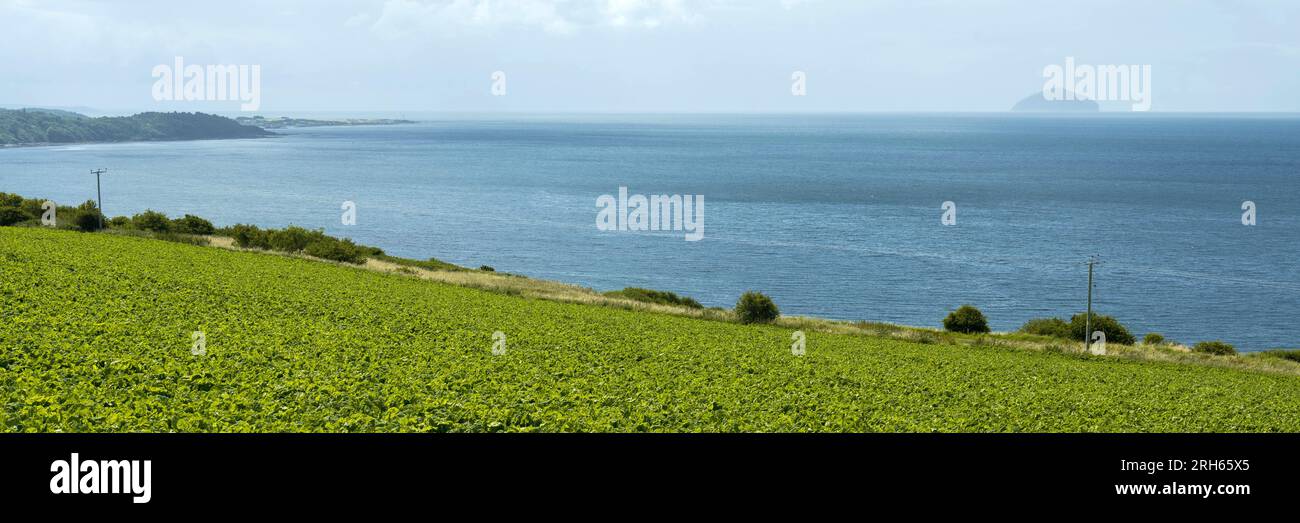 View the land and Ailsa Craig Island, Scotland Stock Photo - Alamy