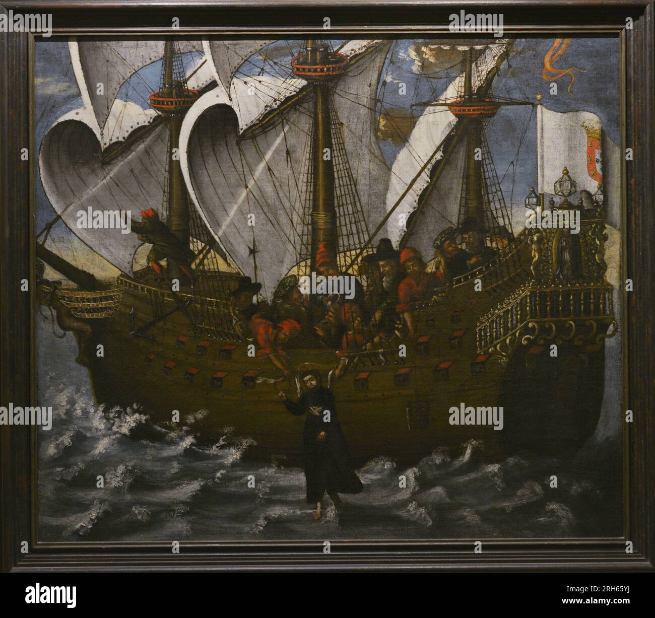 Carrack "Santa Cruz". Depiction of the miracle made by St. Francis ...