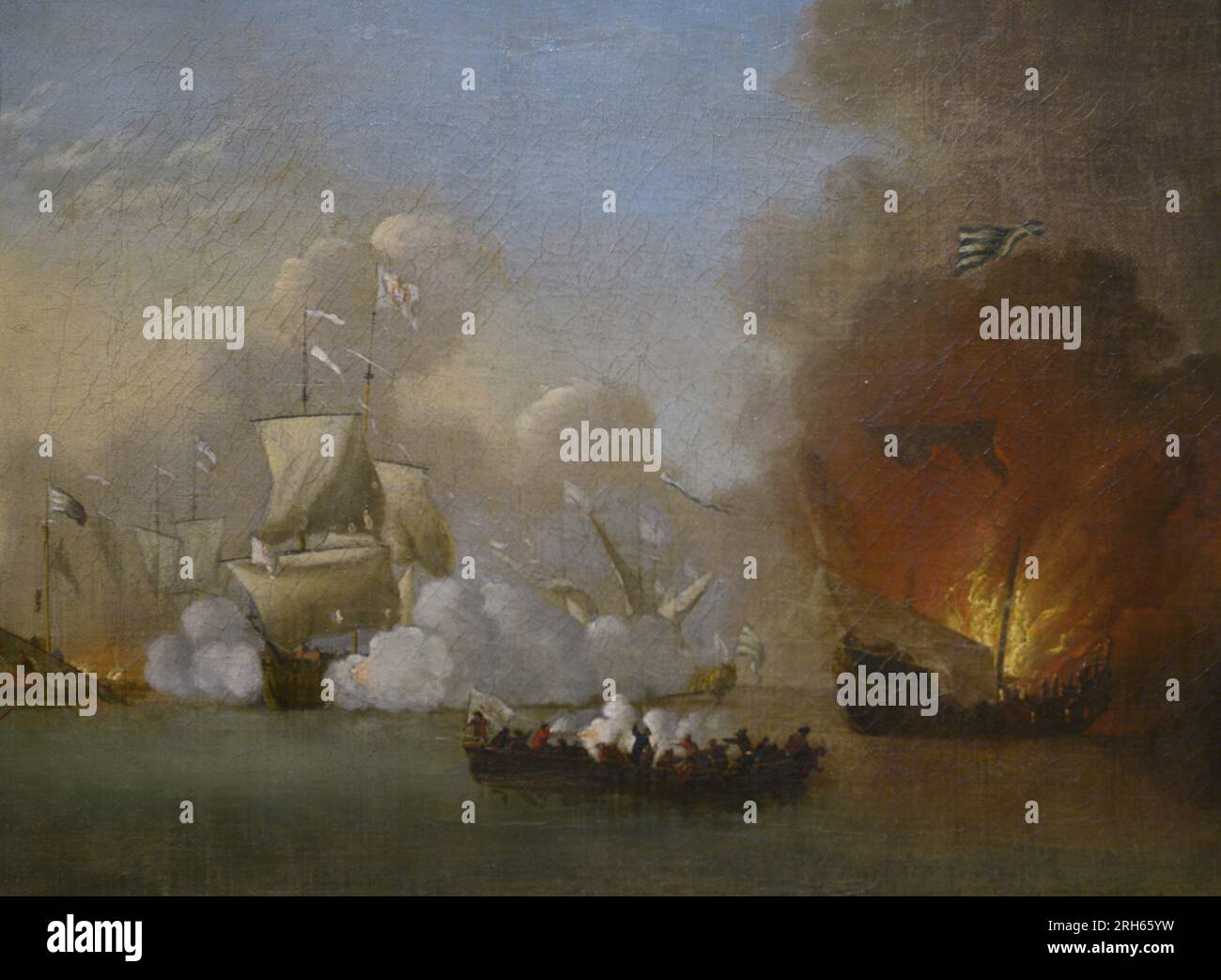Portuguese action against Barbary pirates. Combat between Portuguese ...