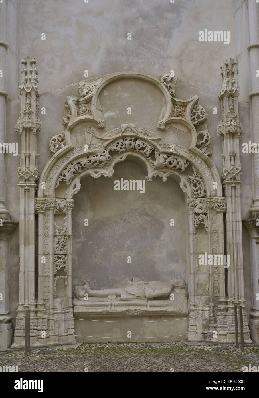 Manueline-style arcosolium and tomb of a knight. 16th century. From the ...