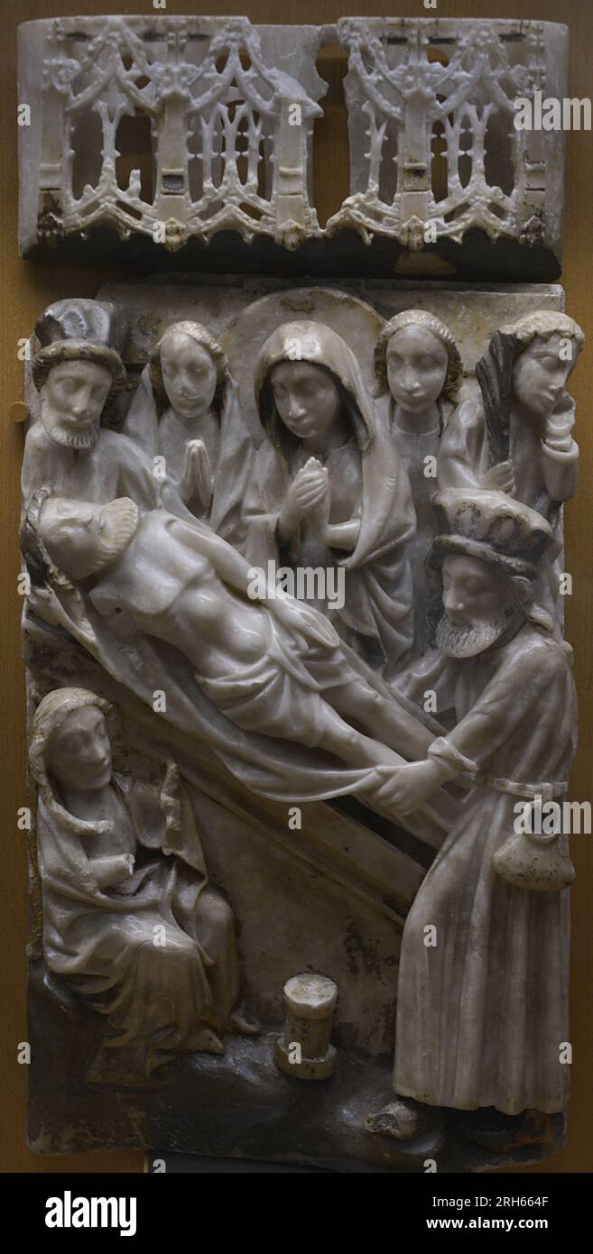Relief depicting a scene from the Passion of Christ, 15th century. The ...