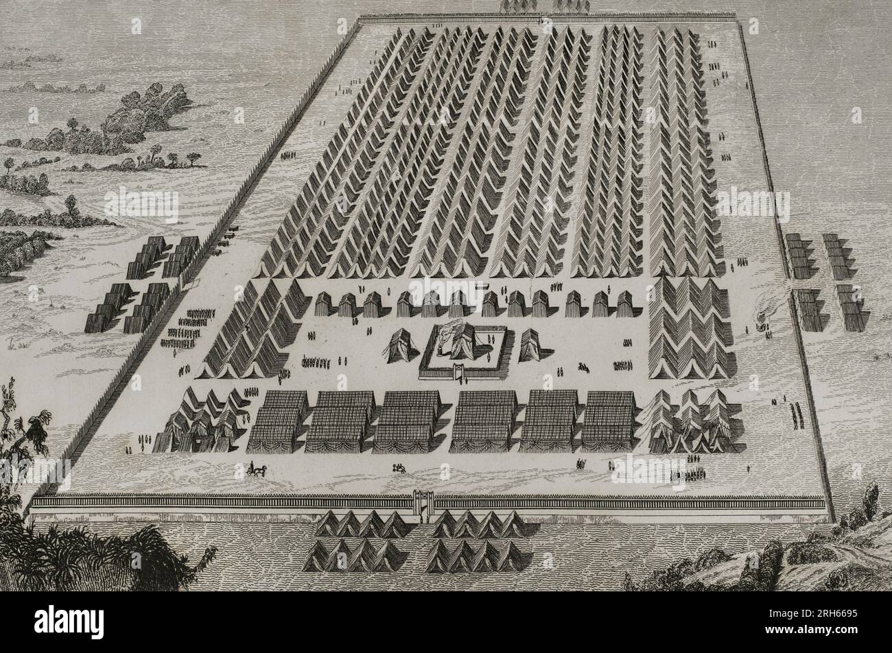 Ancient Age. A Roman camp at the time of the Roman invasion of Spain ...