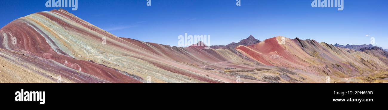 Panoramic view of Vinicunca (Rainbow Mountain), Peru Stock Photo - Alamy