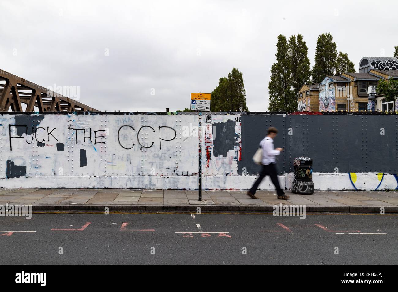 Anti-Beijing counter-slogans are seen in Brick Lane. "Brick Lane in ...