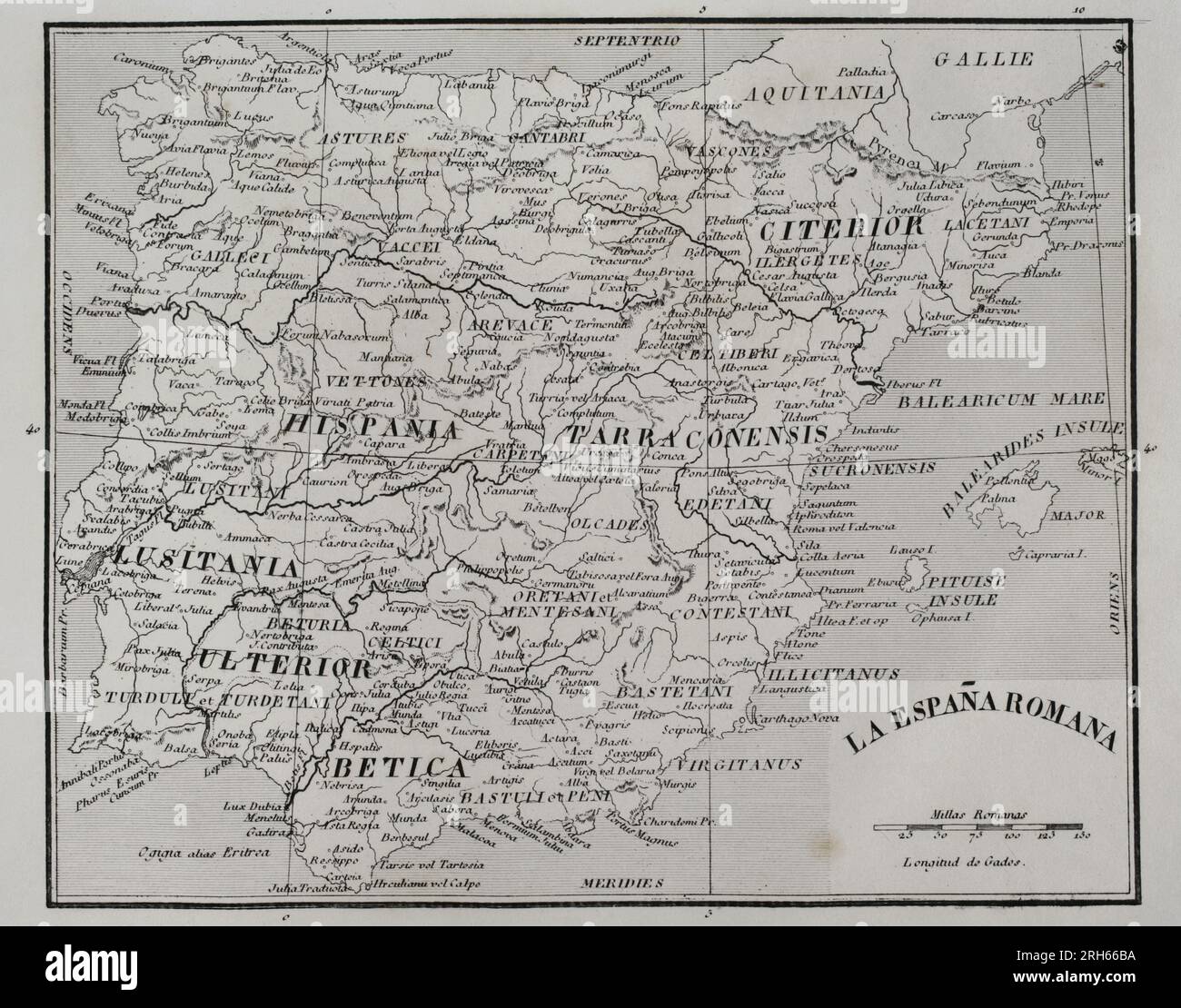 Map of Roman Hispania. Las Glorias Nacionales. Volume I, Madrid ...