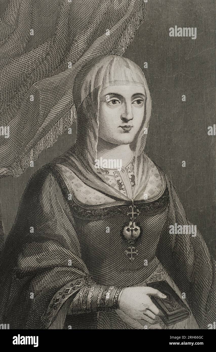 Isabella I (1451-1504). Queen of Castile (1474-1504). Queen consort of ...