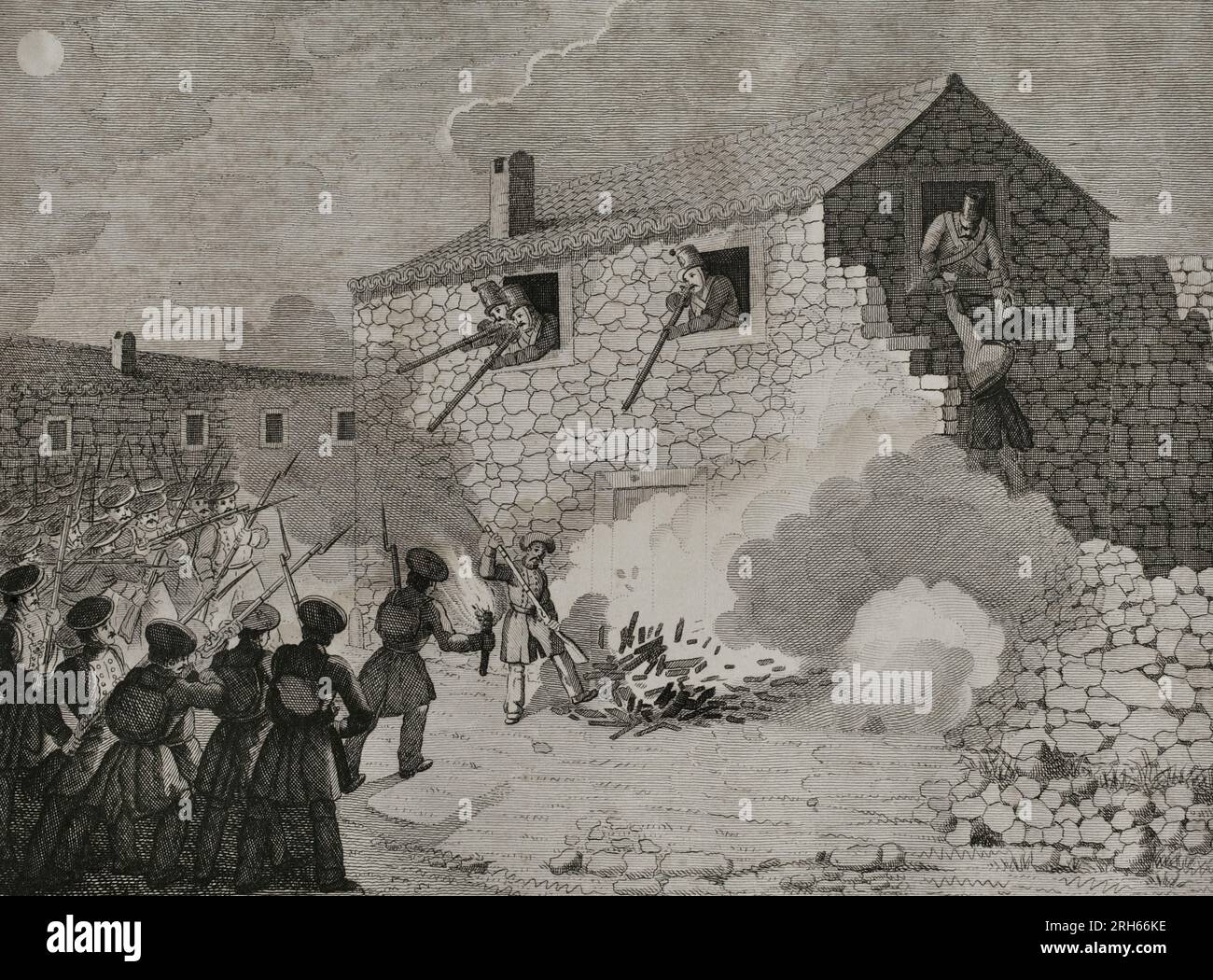 Spain. First Carlist War (1833-1840). Attack on a house near Guernica ...