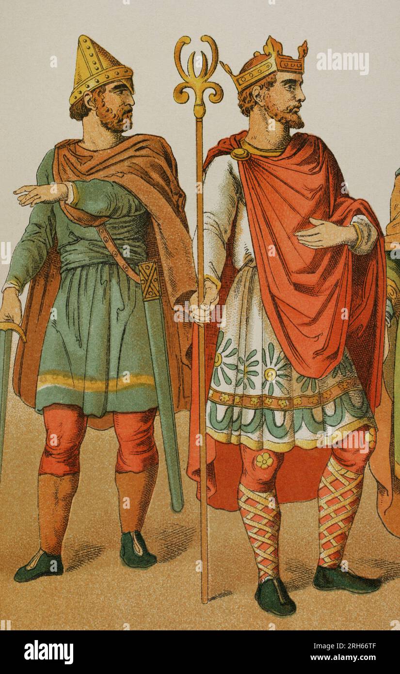 Great Britain (500-1000). Anglo-Saxons. From left to right: Military ...