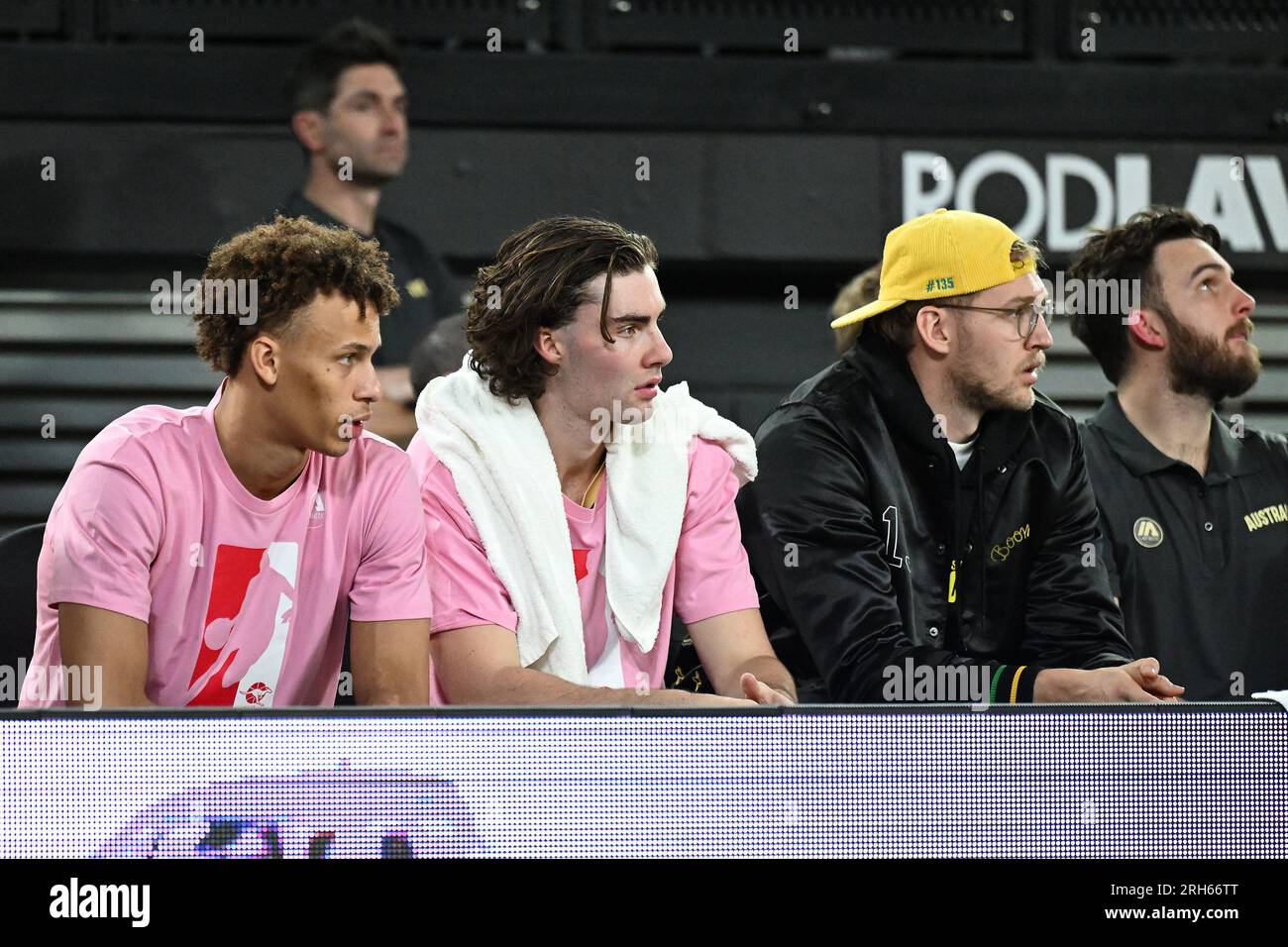 Melbourne, Australia. 14th Aug, 2023. Dyson Daniels of Australia (left ...