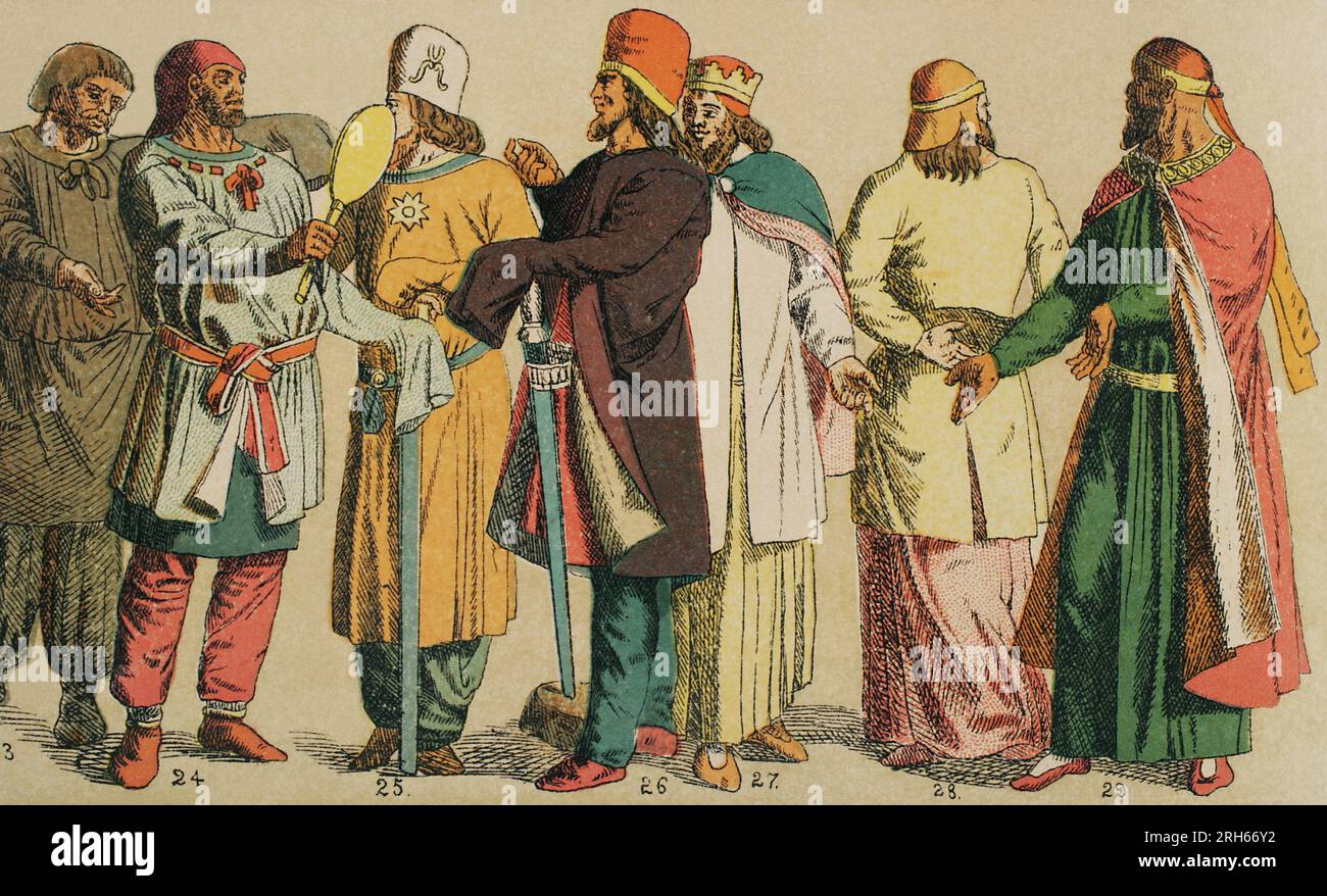 Near East. Parthians. From left to right; 23: Parthian of lower class ...