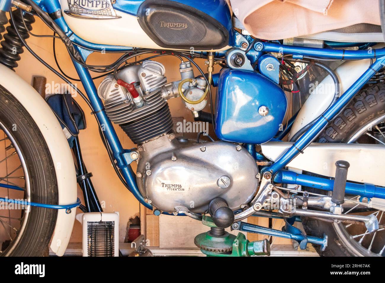 Motorcycles Parts, Triumph Tiger Cub Stock Photo - Alamy