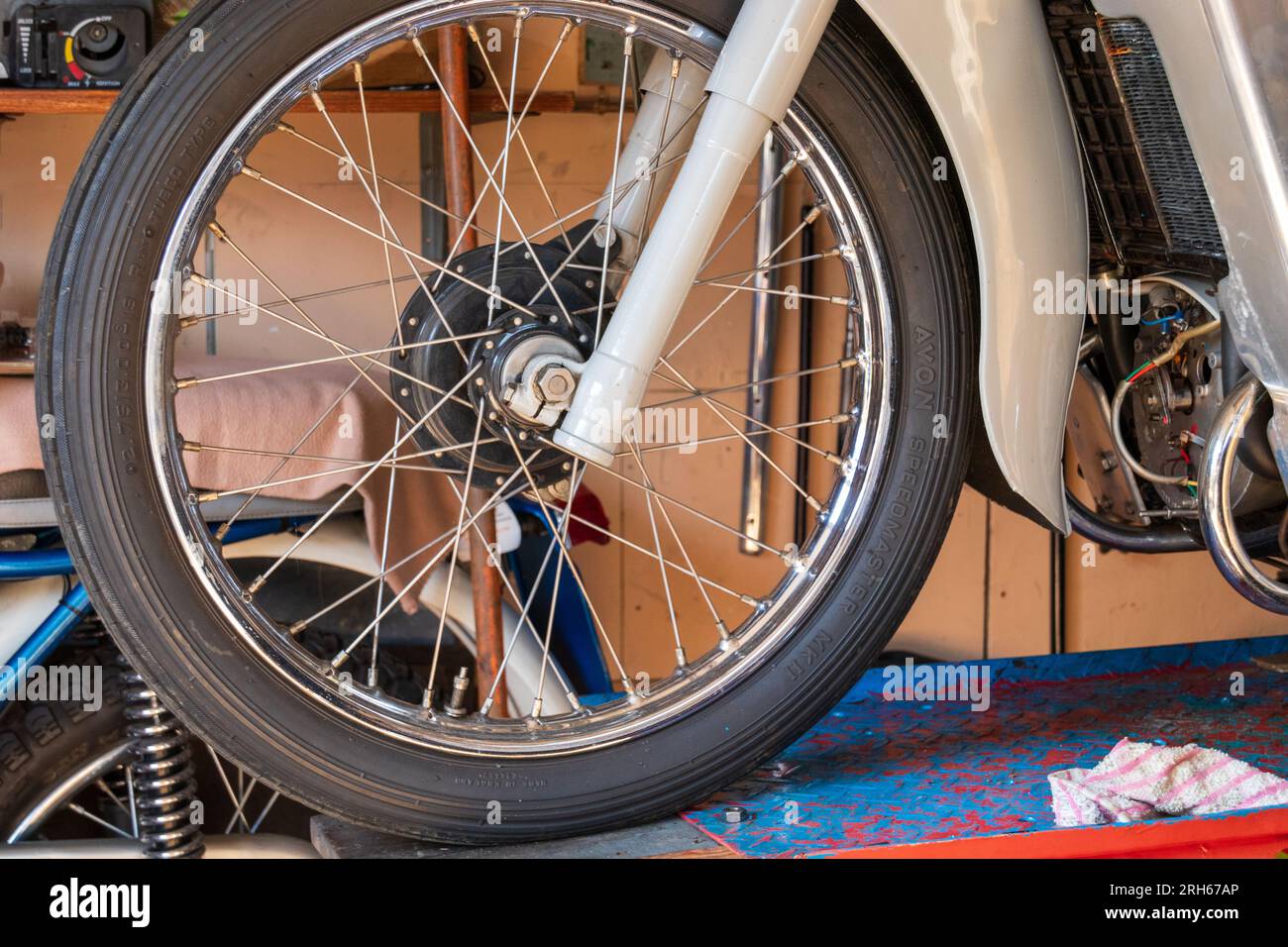 Motorcycles Parts, Velocette LE Front Wheel Stock Photo - Alamy