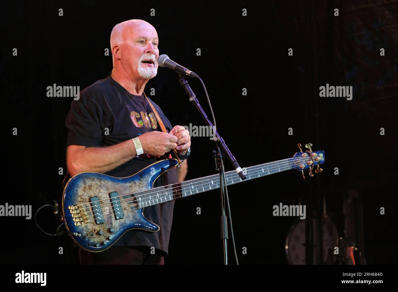 Dave Peggy Pegg of Fairport Convnetion performing at Fairports Cropredy ...