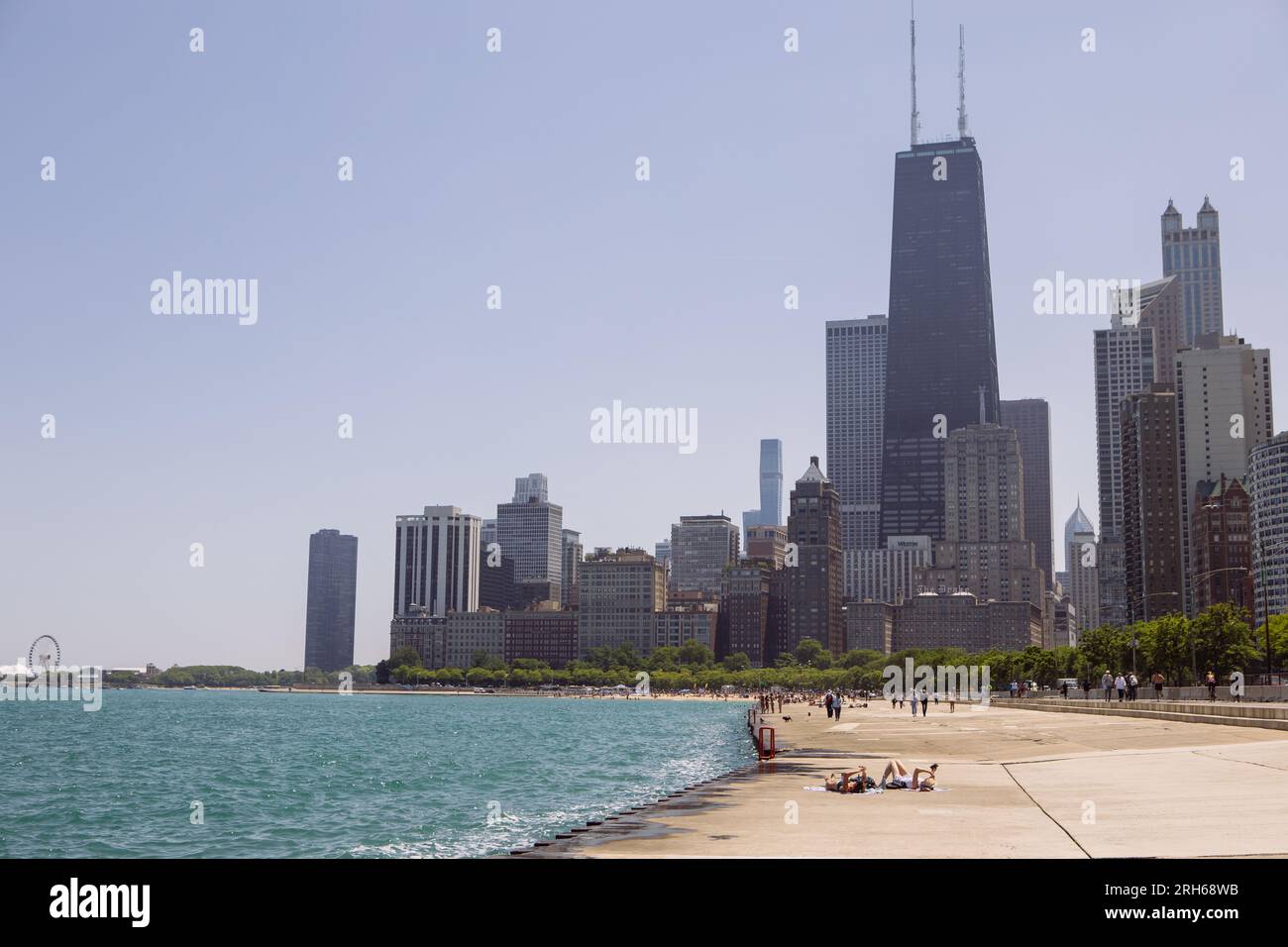 Concrete beach in the Gold Coast, Chicago, Illinois, USA Stock Photo ...