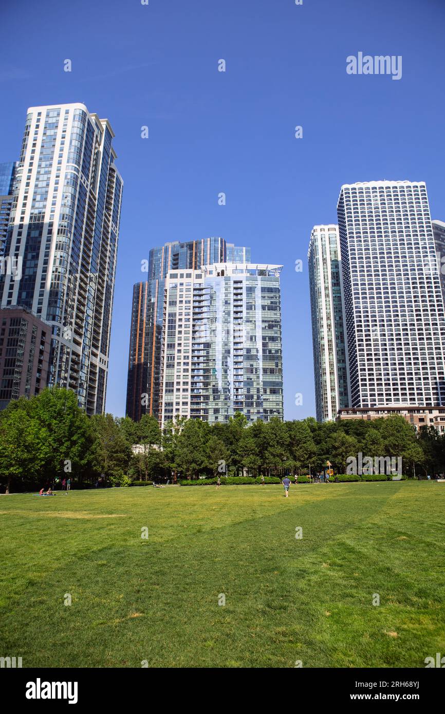Empty Lakeshore East Park, Chicago, Illinois, USA Stock Photo - Alamy