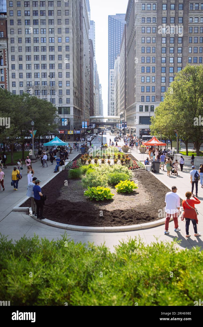 Portrait View of East Washington Street from the Millennium Park ...