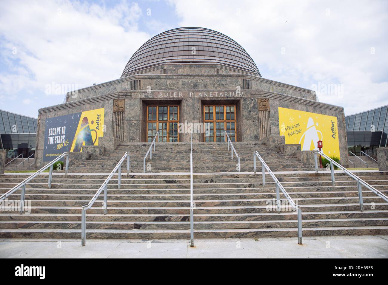 Adler Planetarium from front view from down the stairs, Chicago ...