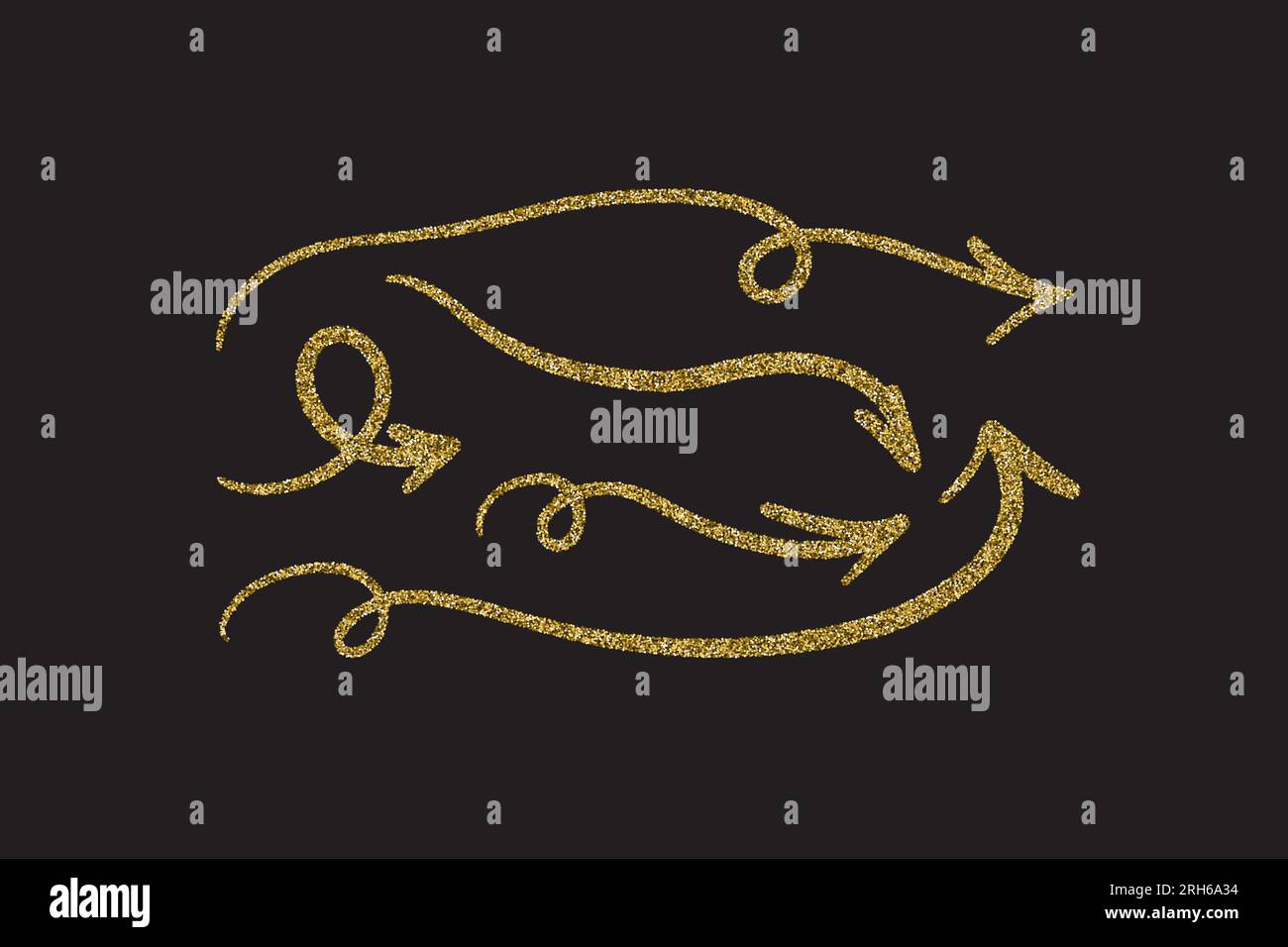 Set of hand drawn glitter gold arrows Stock Vector Image & Art - Alamy