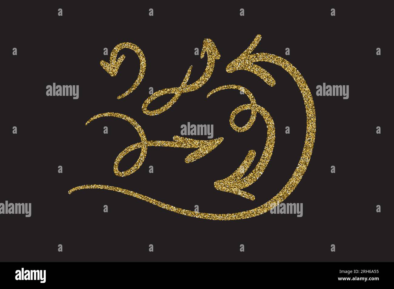 Set of hand drawn glitter gold arrows Stock Vector Image & Art - Alamy