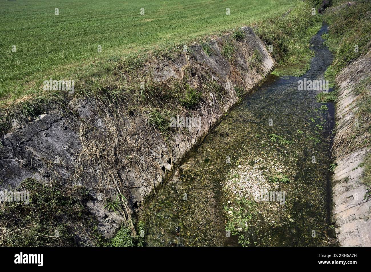 Artificial trench between fields in the italian countryside Stock Photo ...