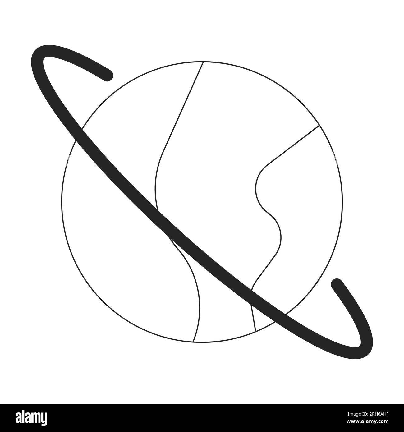 Planet with ring flat monochrome isolated vector object Stock Vector ...