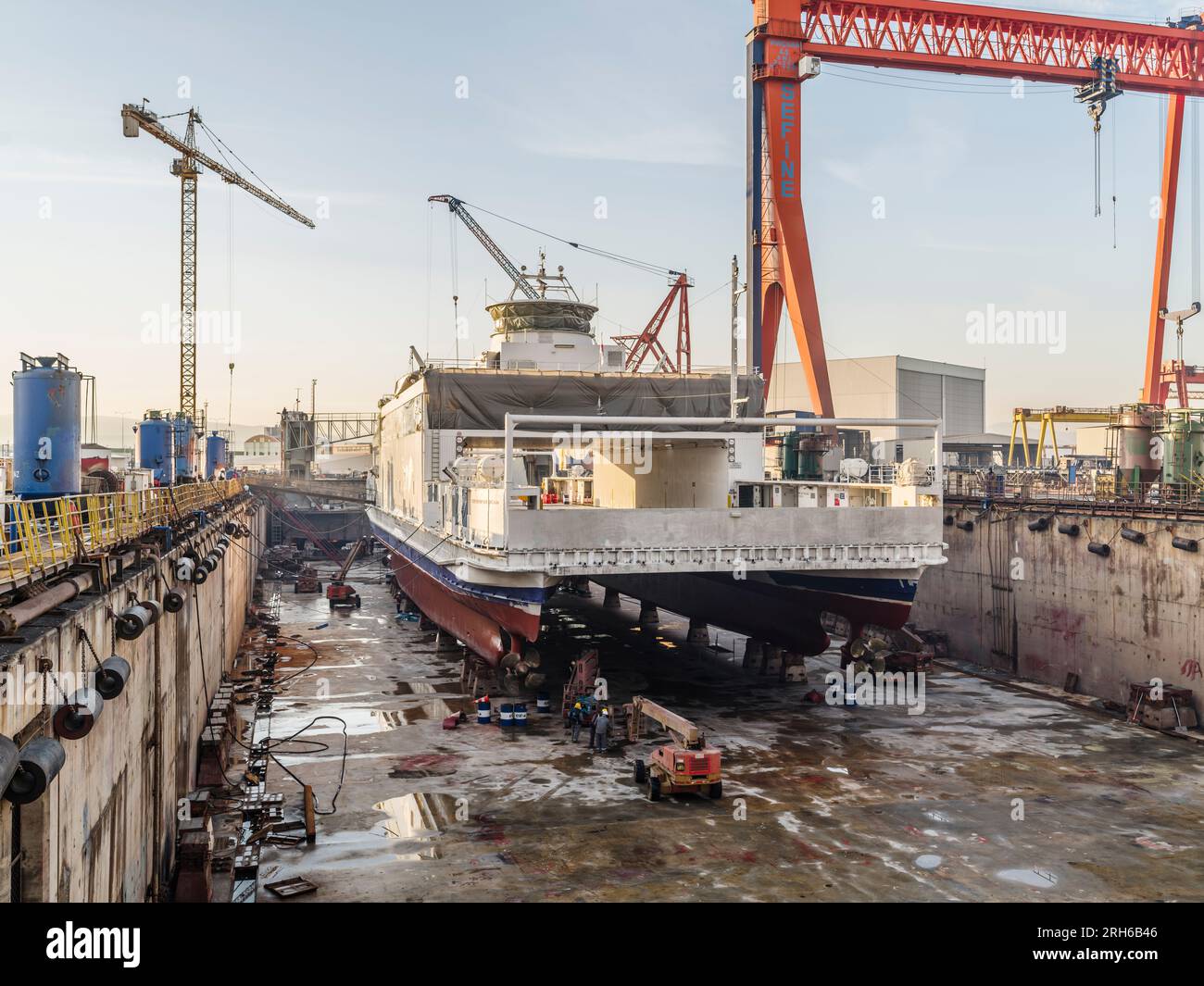 high quality and beautiful photo of front deck of a ship / cruise ...