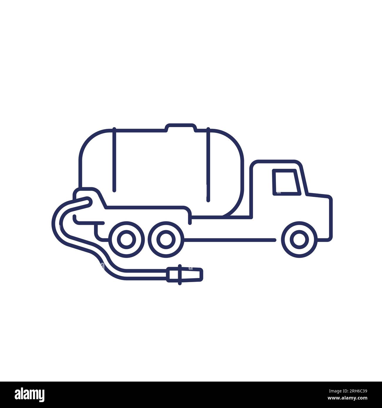 vacuum truck icon, sewer cleaner line vector Stock Vector Image & Art ...