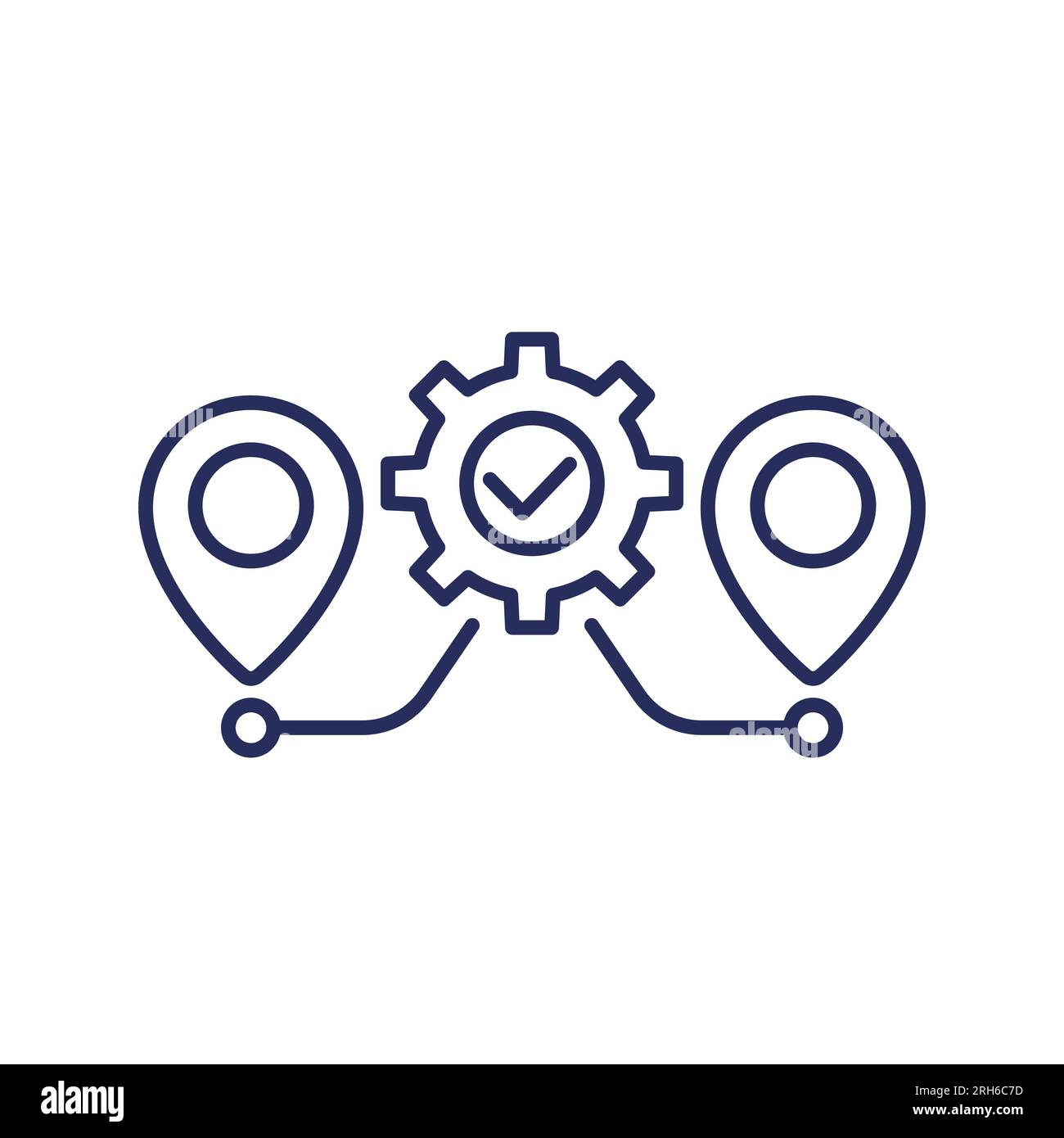 logistics optimization line icon with a route Stock Vector Image & Art ...