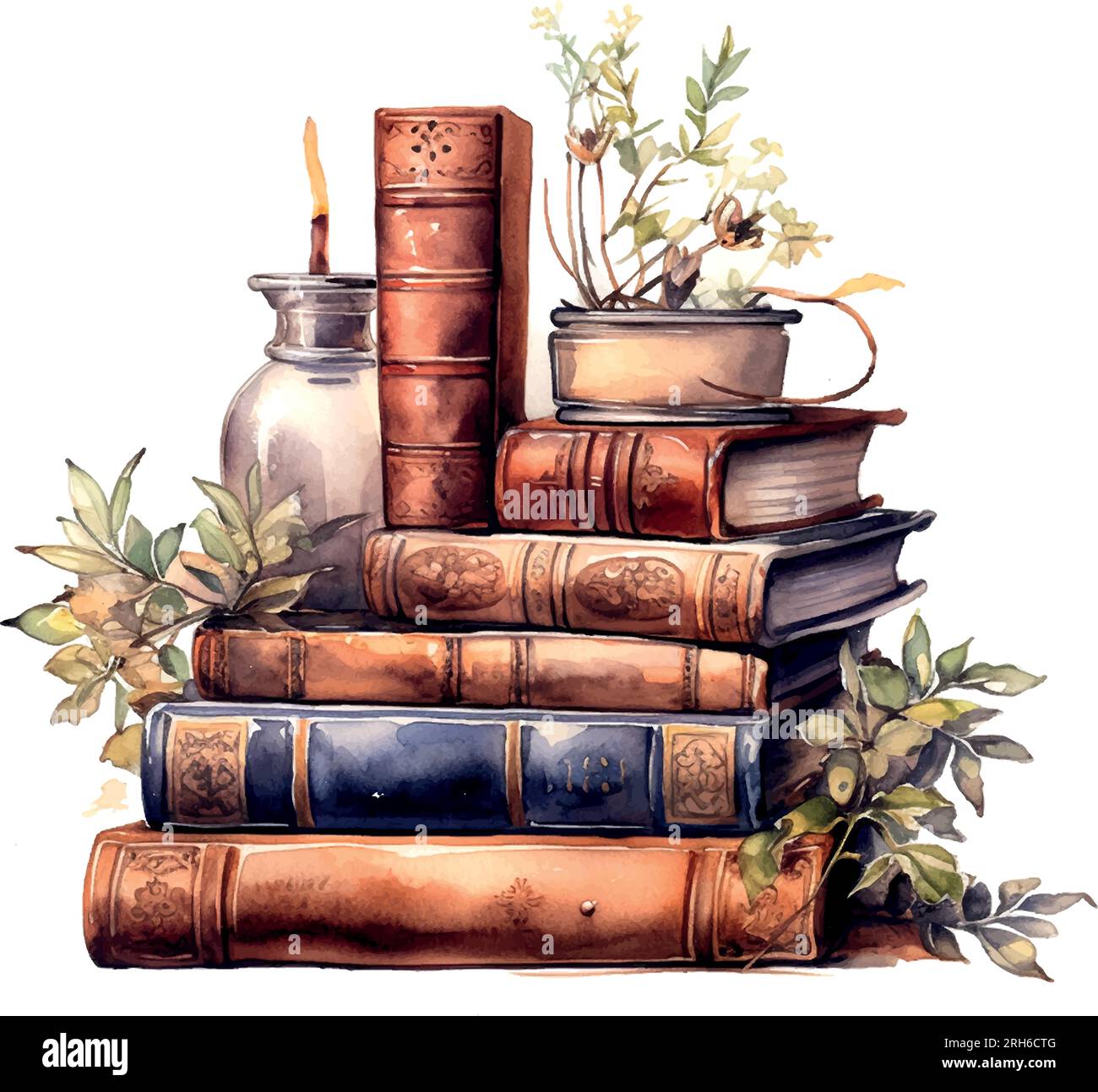 Retro still life school books, great design for any purposes. Student ...